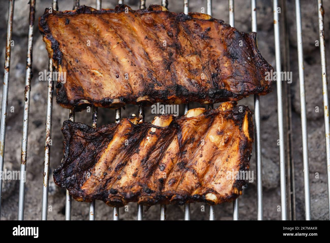 grilled meat from the charcoal grill Stock Photo - Alamy