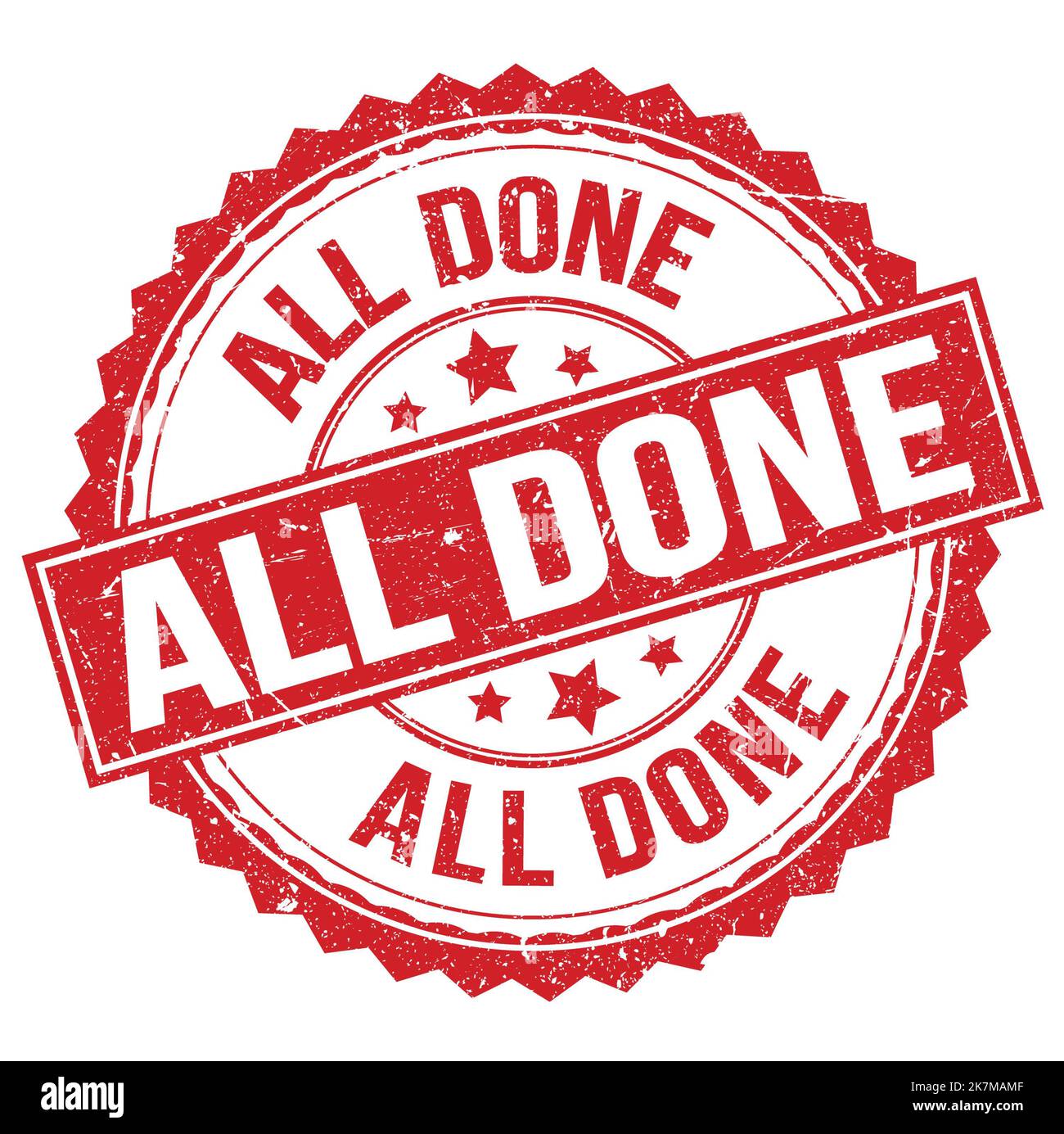 ALL DONE text written on red round stamp sign Stock Photo - Alamy