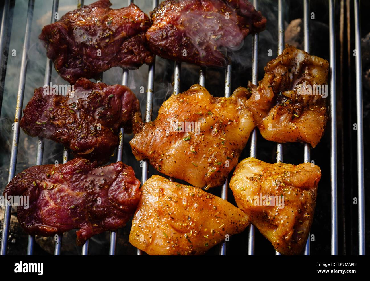 grilled meat from the charcoal grill Stock Photo - Alamy
