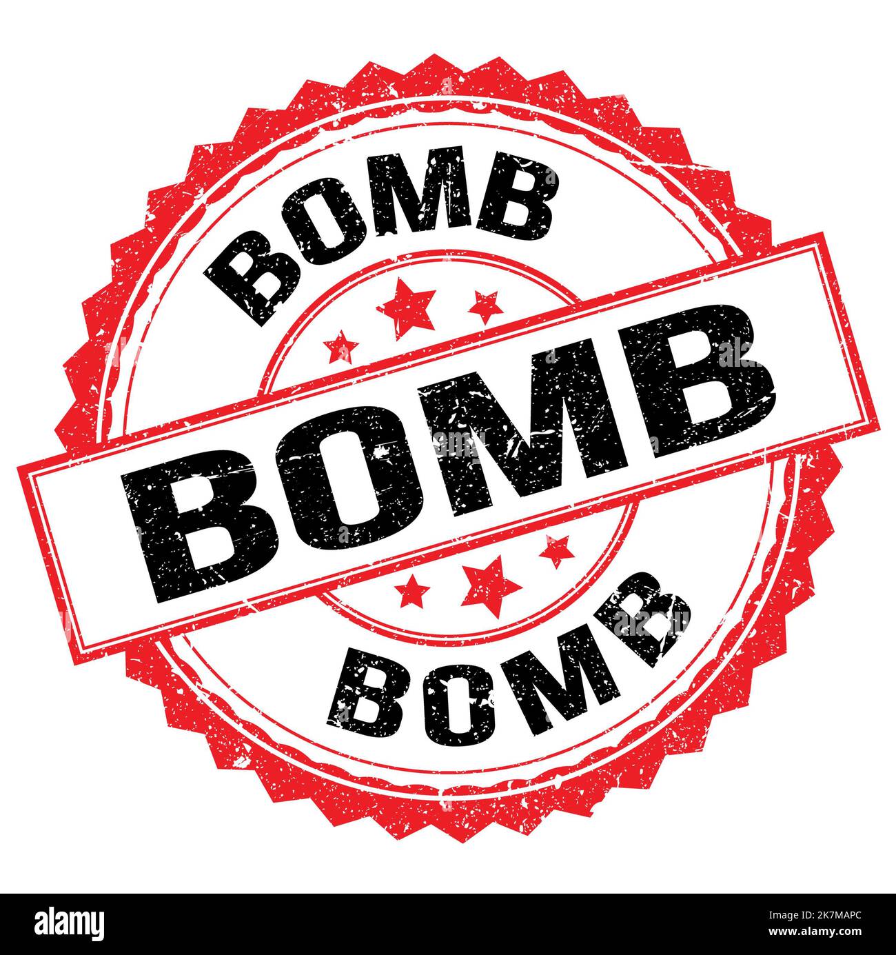 BOMB text written on red-black round stamp sign Stock Photo - Alamy