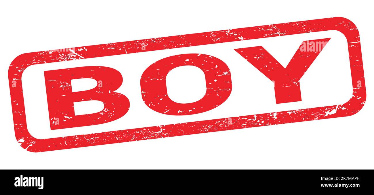 BOY text written on red rectangle stamp sign Stock Photo - Alamy