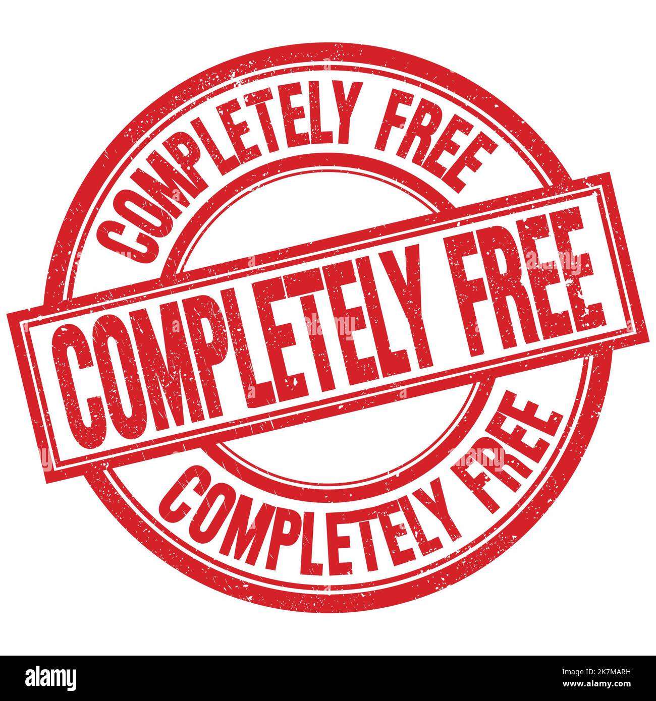 COMPLETELY FREE text written word on red round stamp sign Stock Photo ...