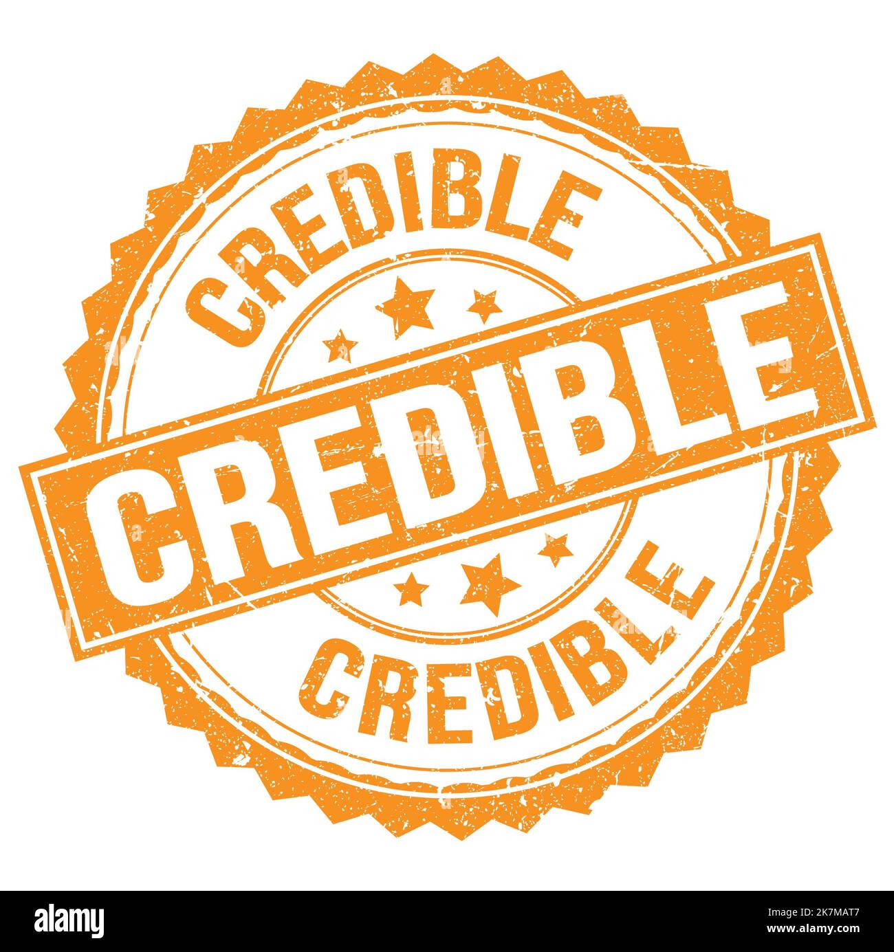 CREDIBLE text written on orange round stamp sign Stock Photo - Alamy