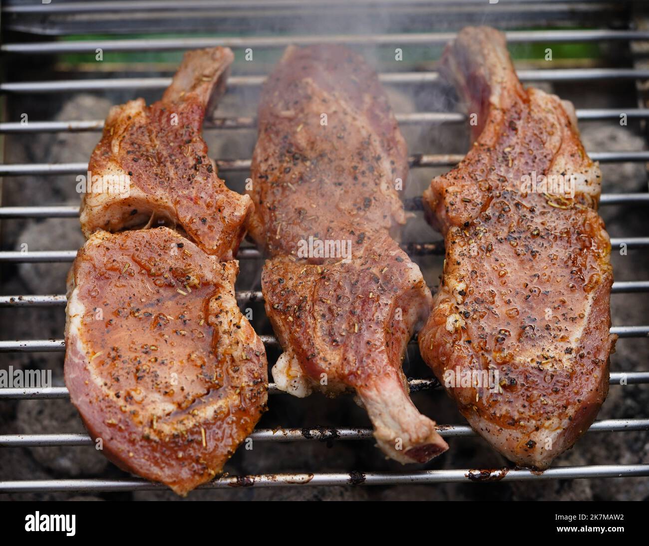 grilled meat from the charcoal grill Stock Photo - Alamy