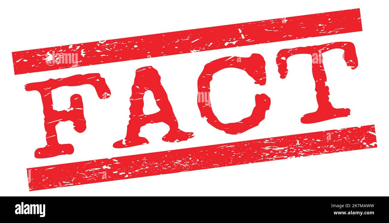 FACT text written on red grungy lines stamp sign Stock Photo - Alamy