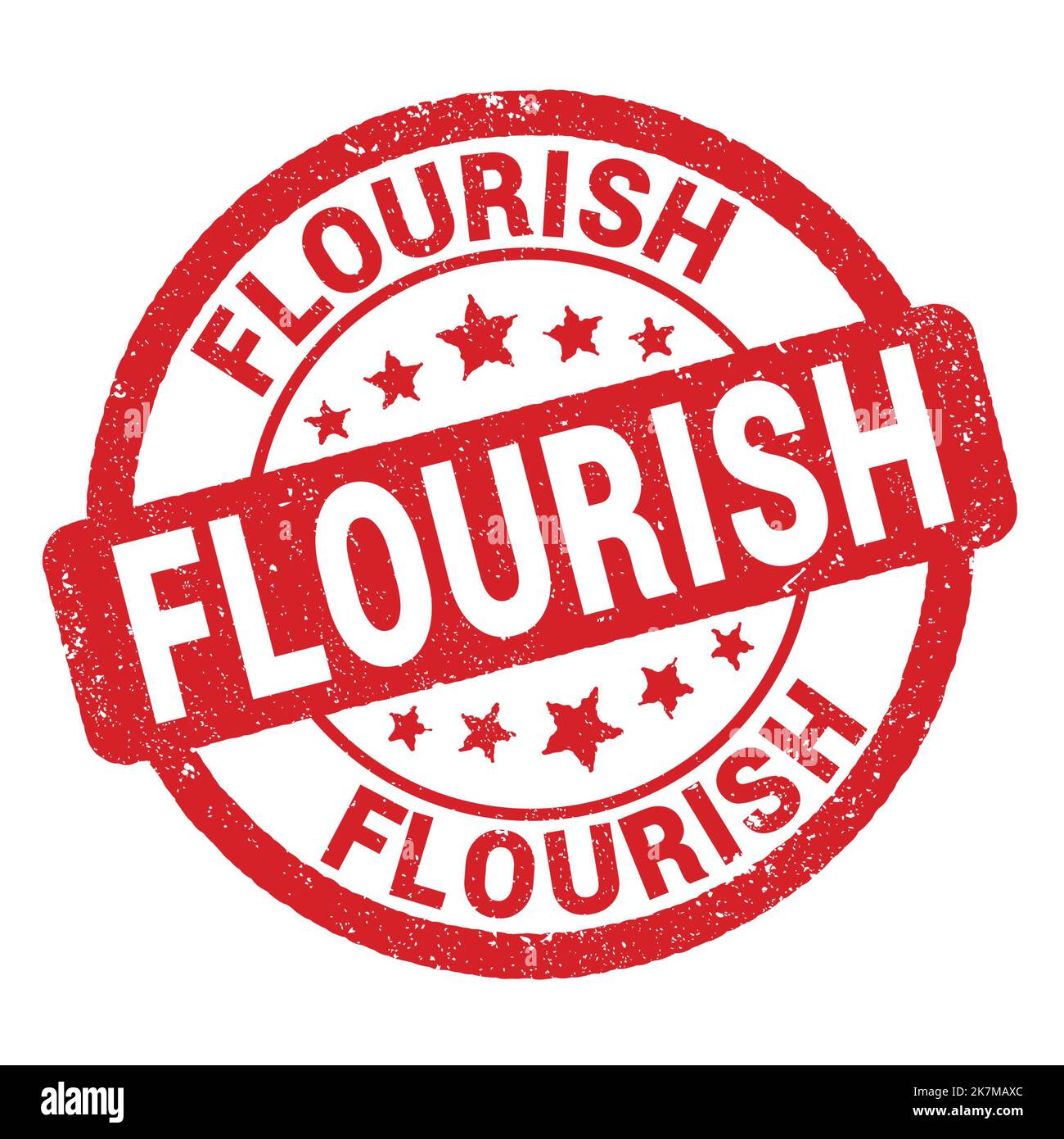 FLOURISH text written on red grungy stamp sign Stock Photo - Alamy