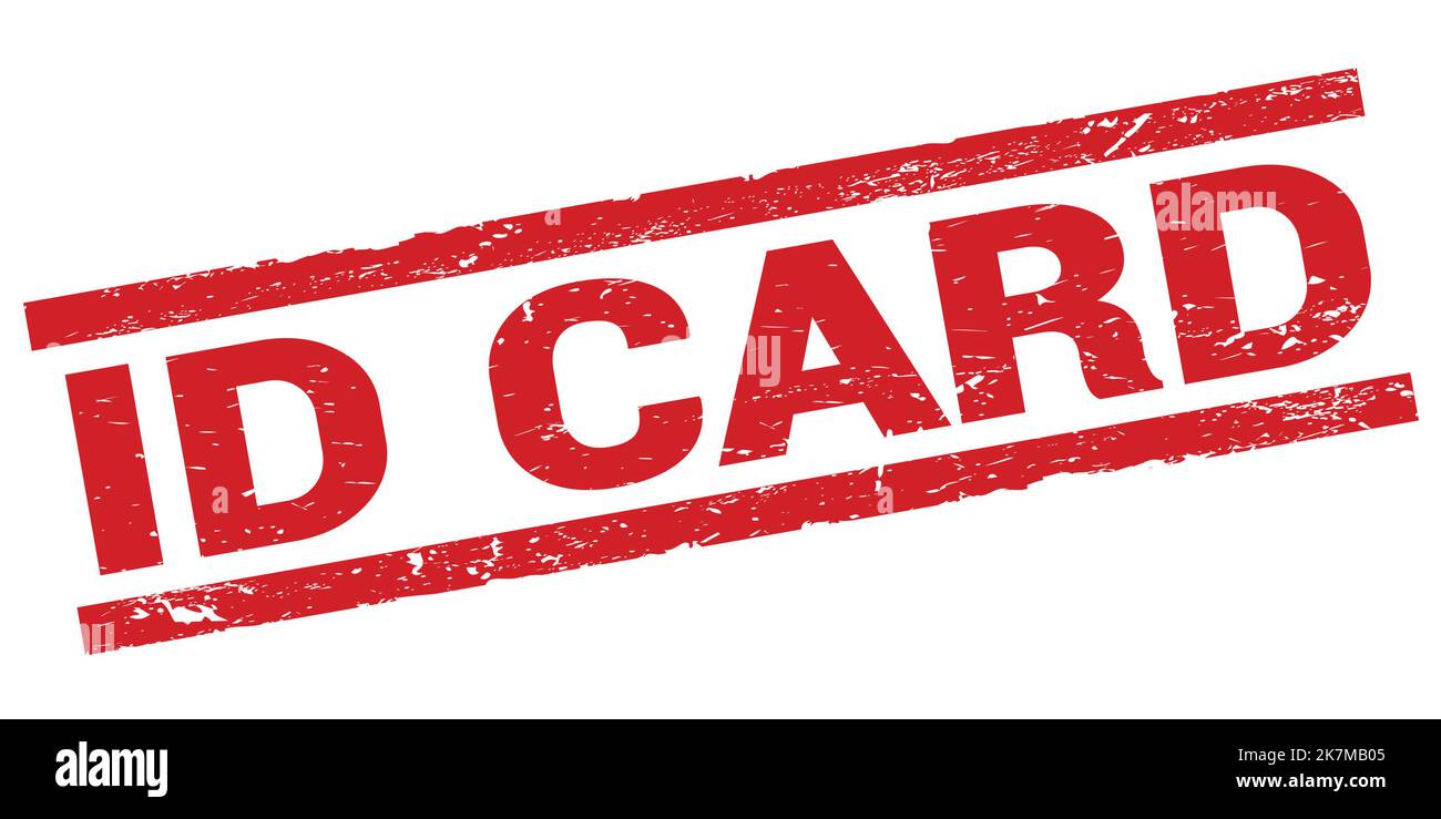 ID CARD text written on red rectangle stamp sign Stock Photo - Alamy