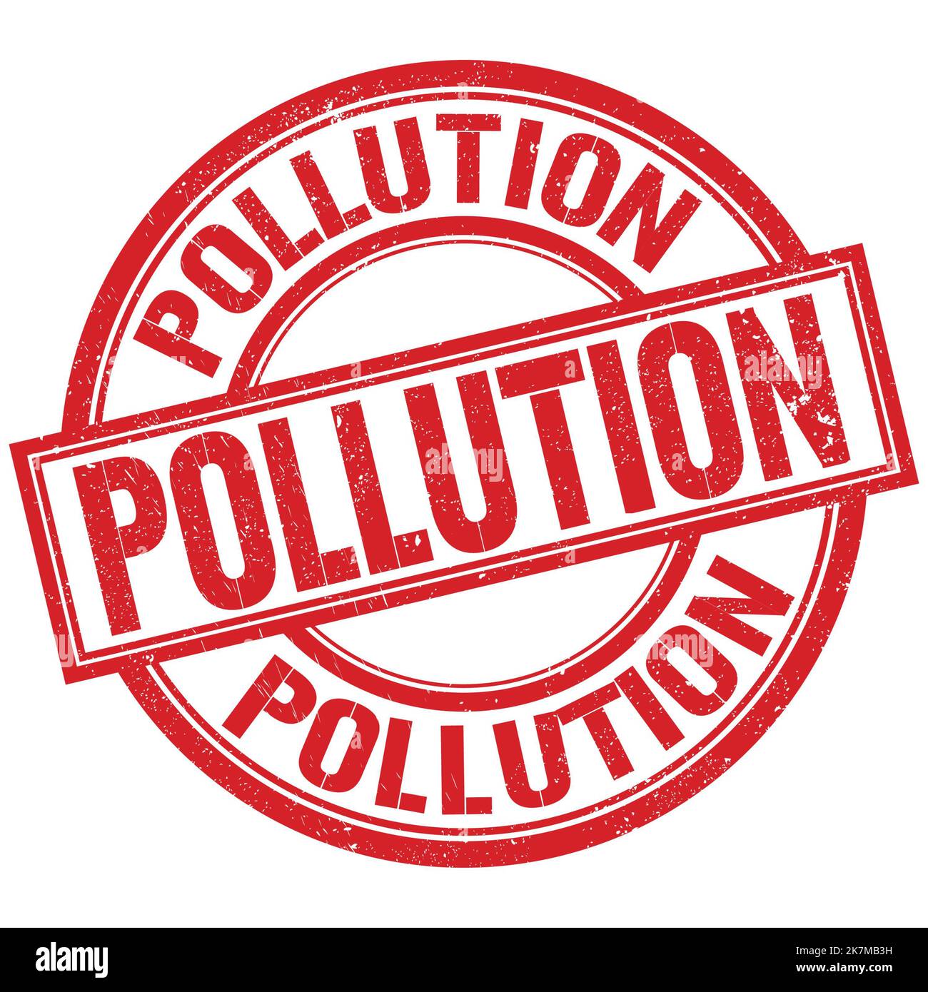 POLLUTION text written word on red round stamp sign Stock Photo - Alamy