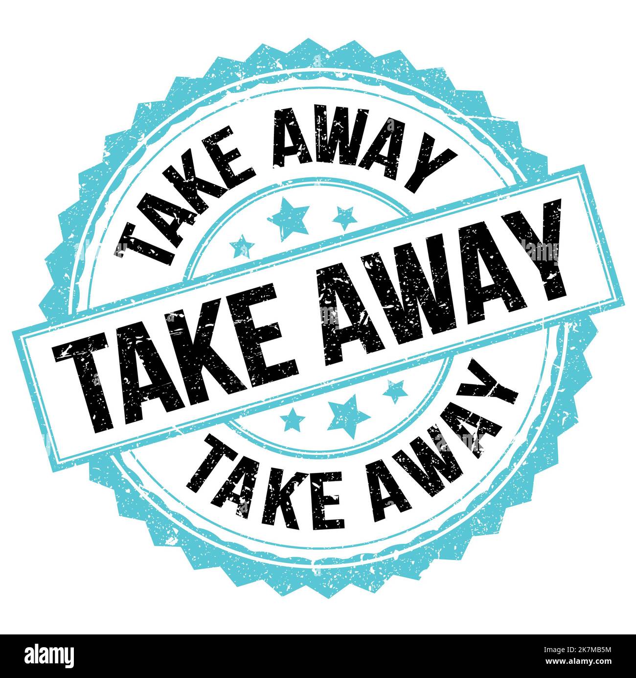 TAKE AWAY text written on blue-black round stamp sign Stock Photo - Alamy