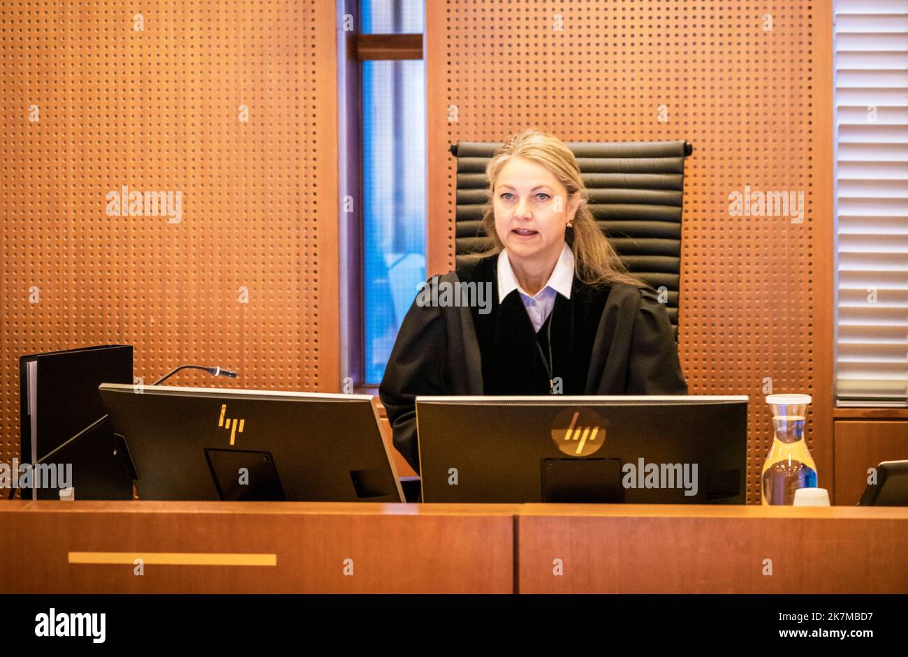 Oslo 20221018.Judge Ingvild Boe Hornburg during the trial against John ...