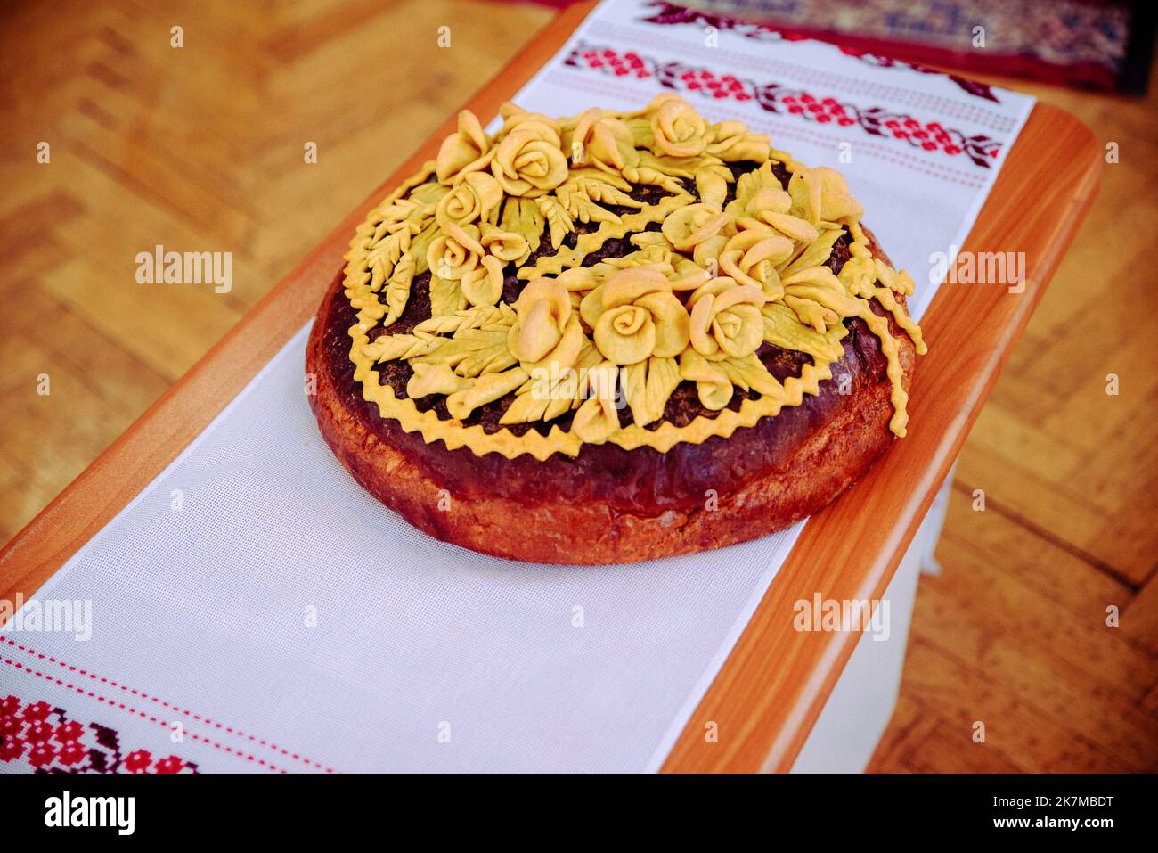 Wedding bread - loaf (cake). Wedding bread. A loaf is decorated with ...