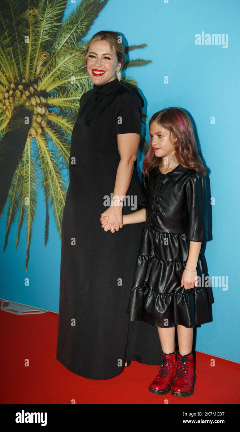 Alyssa Milano with her daughter during Mipcom in Cannes, France, on ...