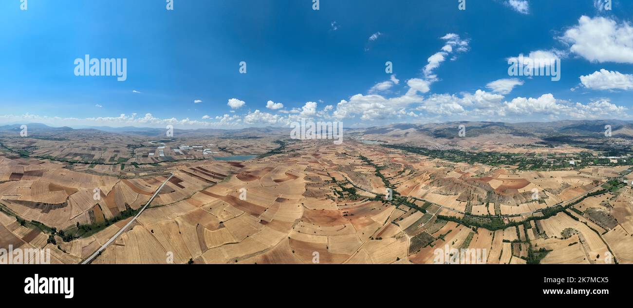 Farm fields Background Texture 4 K Aerial View 4K Turkey Antalya Stock ...