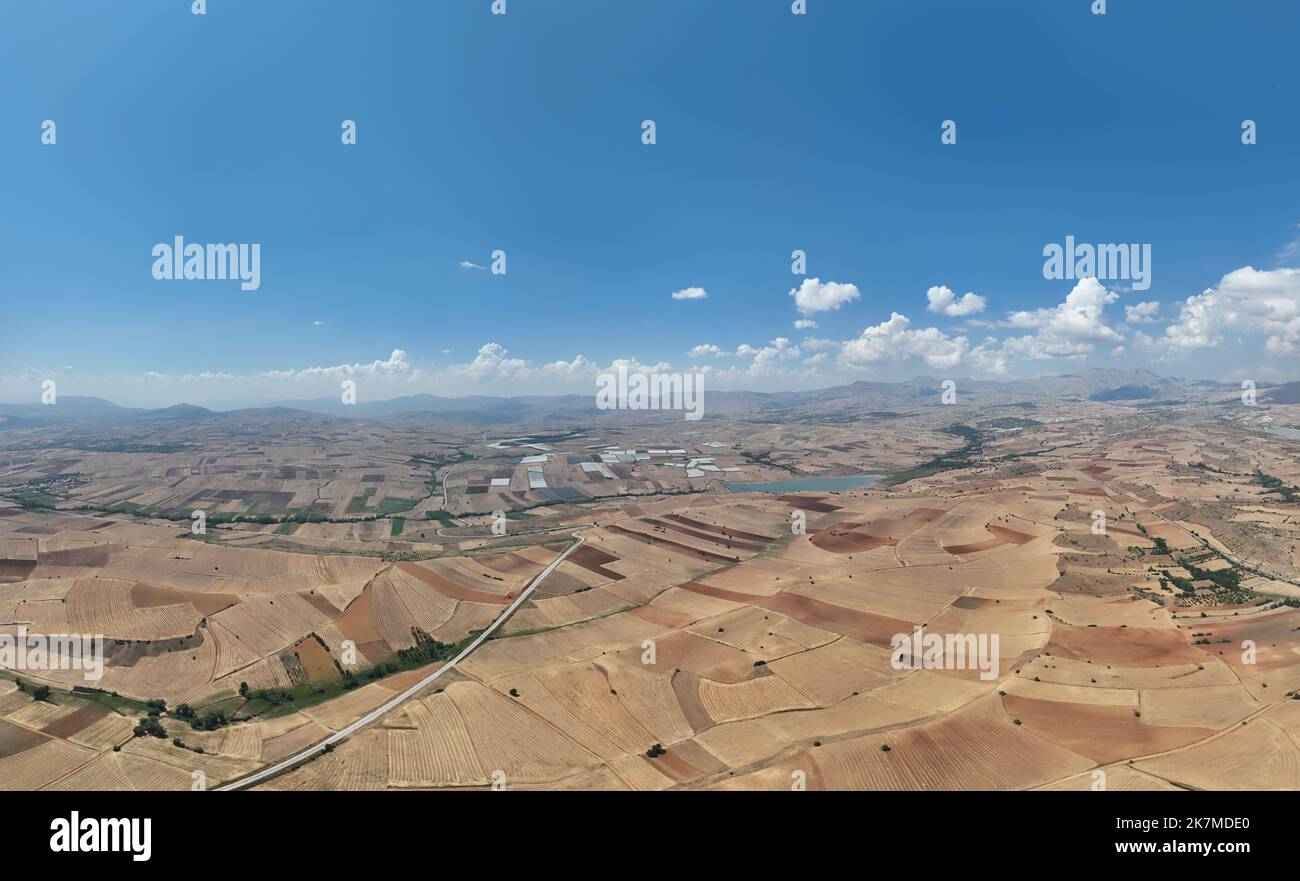 Farm fields Background Texture 4 K Aerial View 4K Turkey Antalya Stock ...