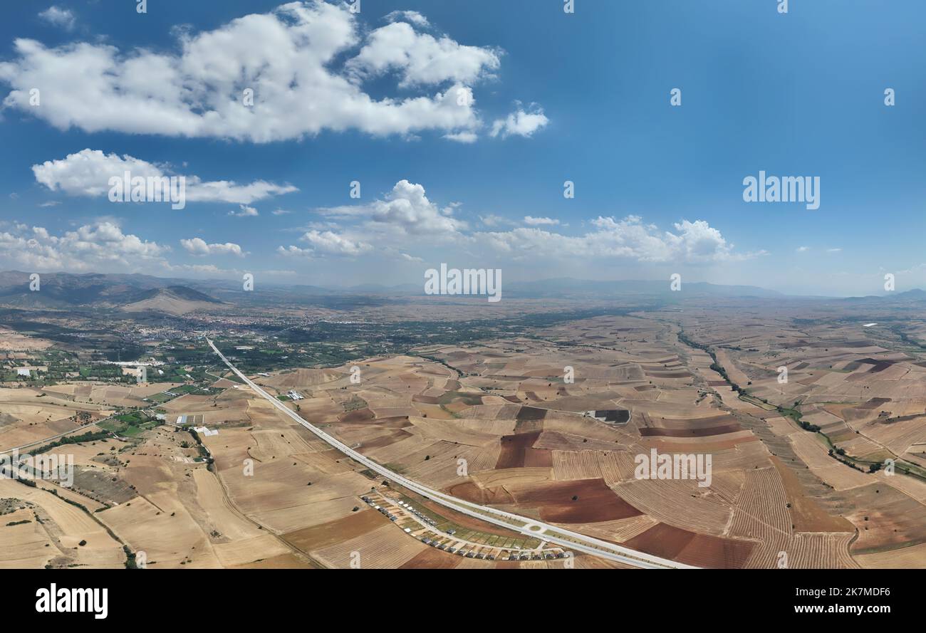Farm fields Background Texture 4 K Aerial View 4K Turkey Antalya Stock ...