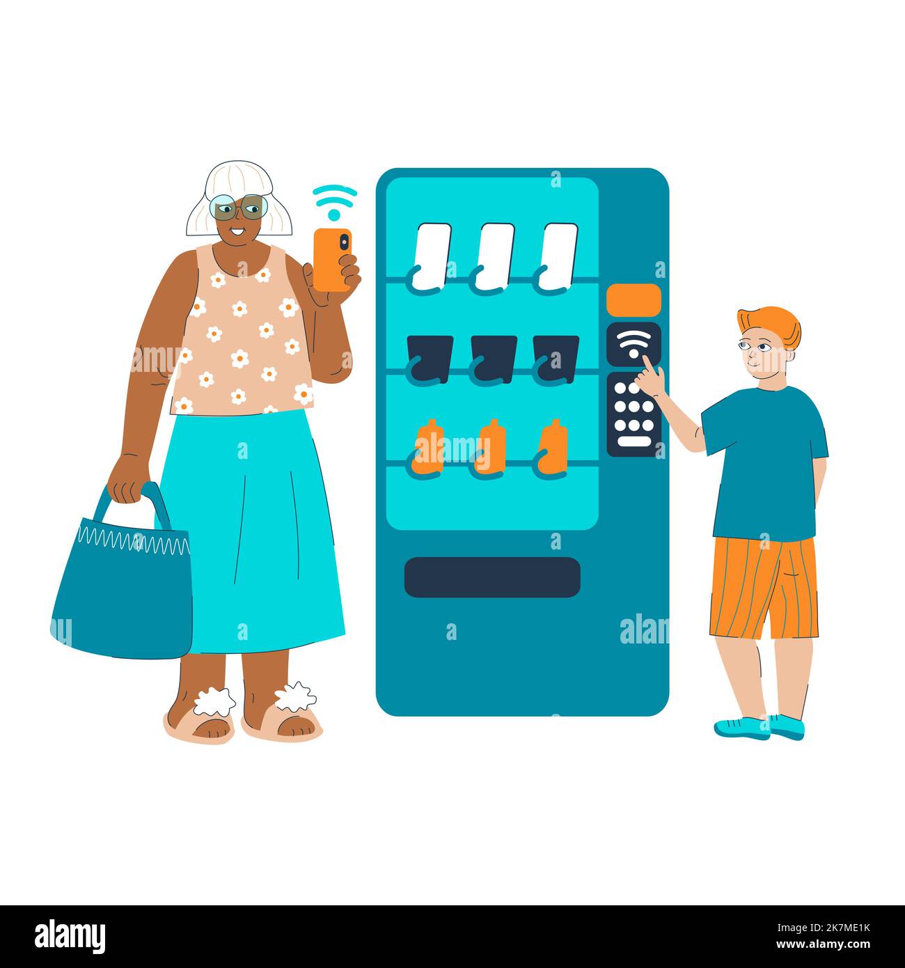 People using vending machine Cut Out Stock Images & Pictures - Alamy