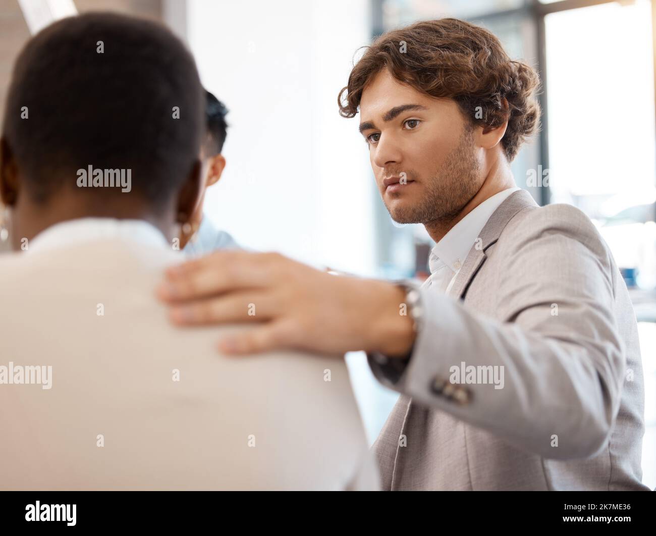 Depression, mental health and business people in a support group for ...