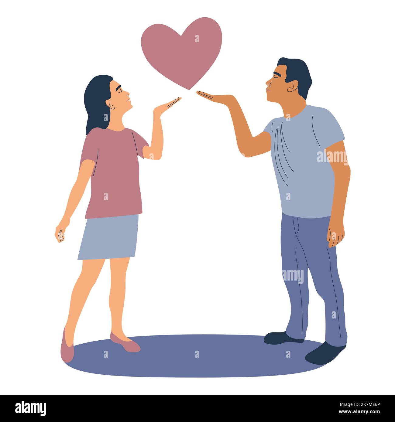 Heterosexual Couple Man And Woman Express Feelings For Each Other
