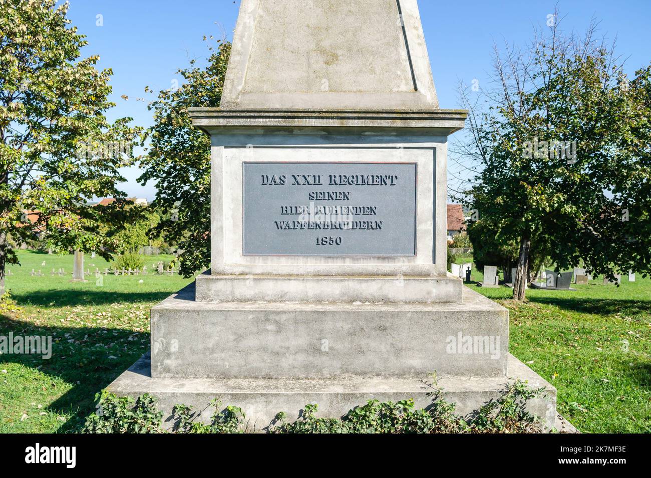 A view of the Monumental stone memorial dedicated to the fallen ...