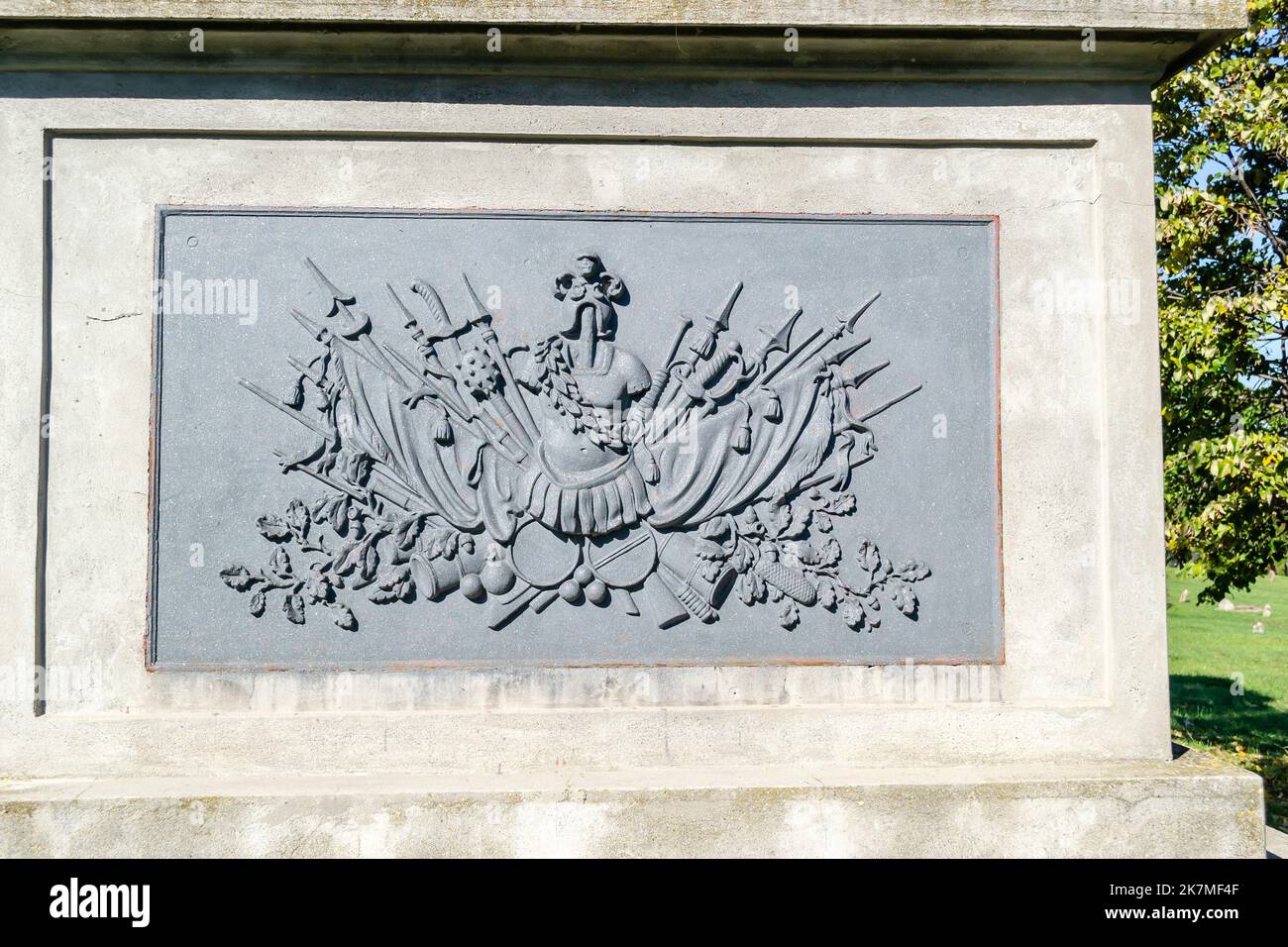 A view of the Monumental stone memorial dedicated to the fallen ...