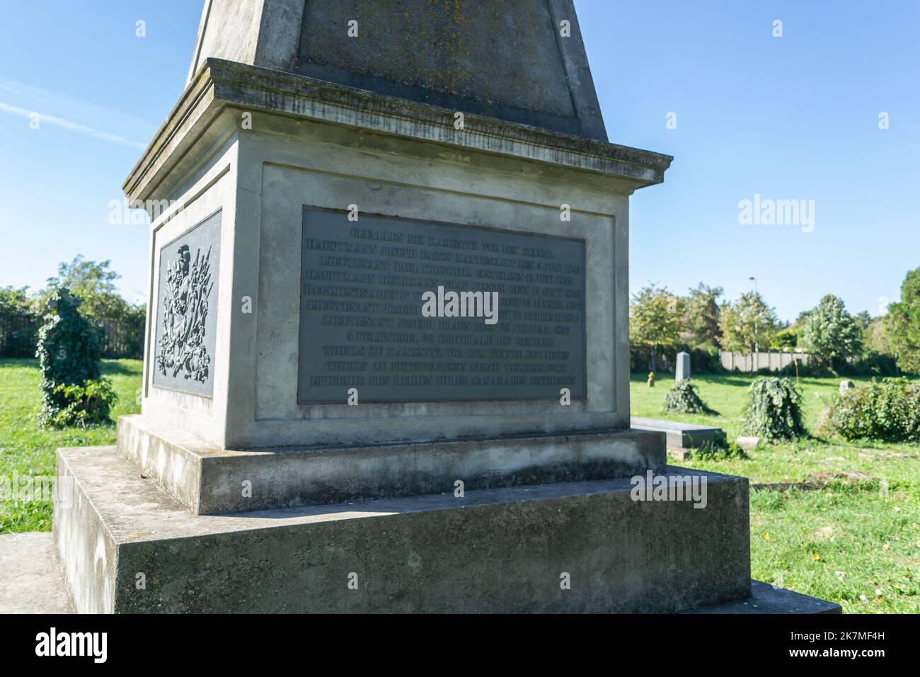 A view of the Monumental stone memorial dedicated to the fallen ...
