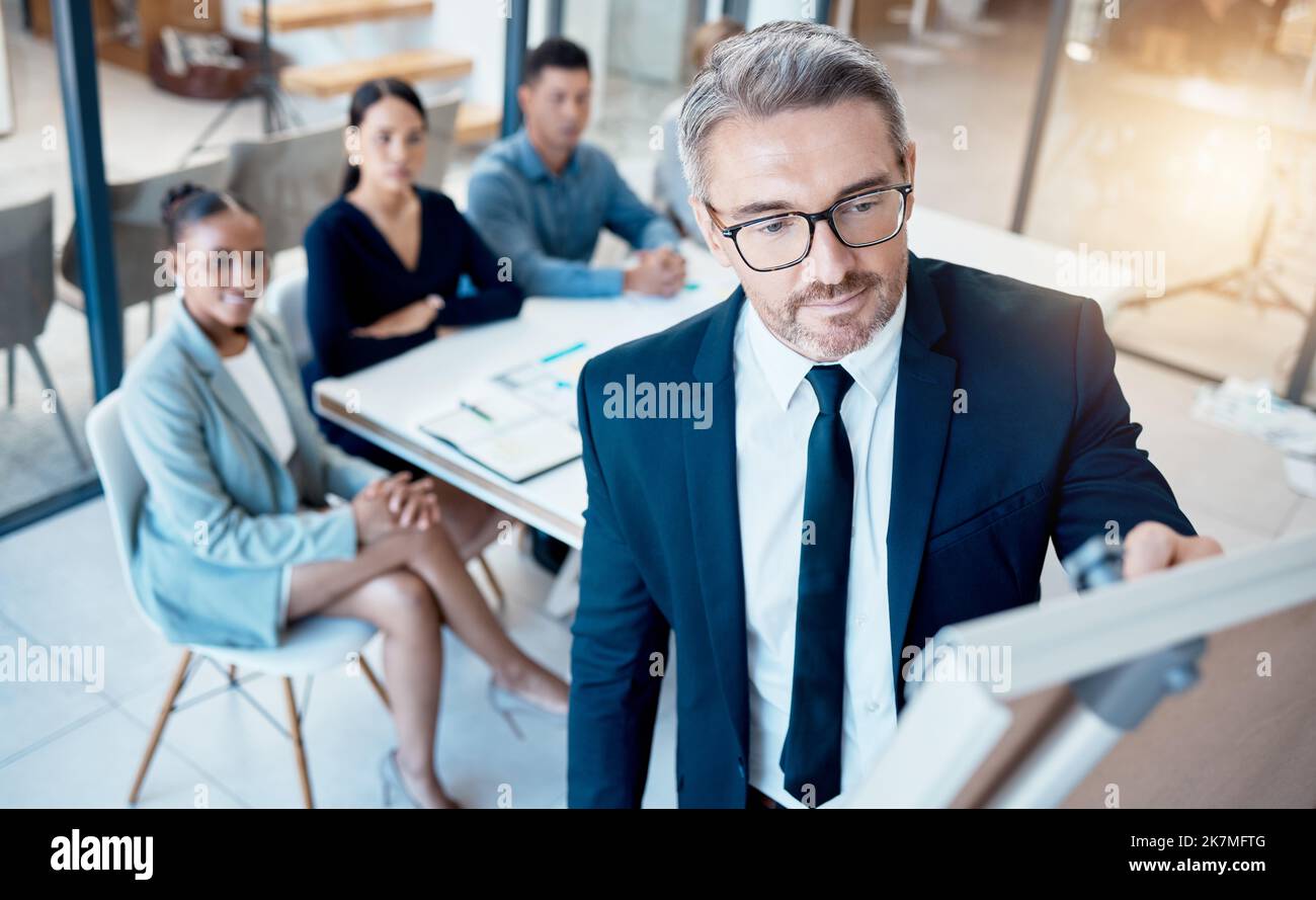 Presentation, meeting and business people for finance strategy ...