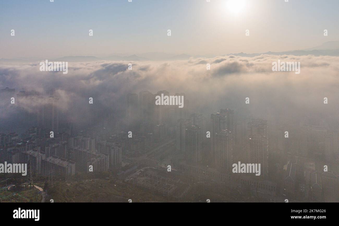 CHONGQING, CHINA - OCTOBER 18, 2022 - Advection fog is seen in the ...