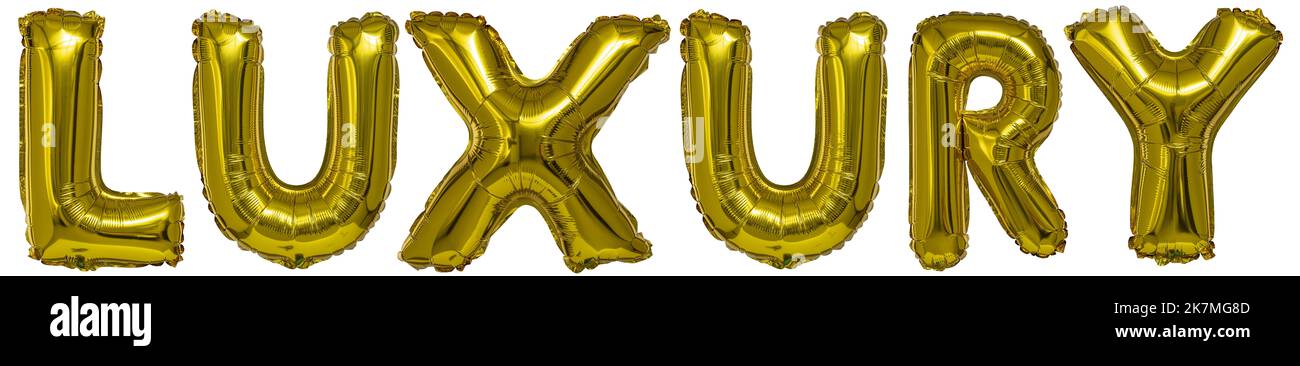 luxury writing with golden metallic balloons Stock Photo - Alamy