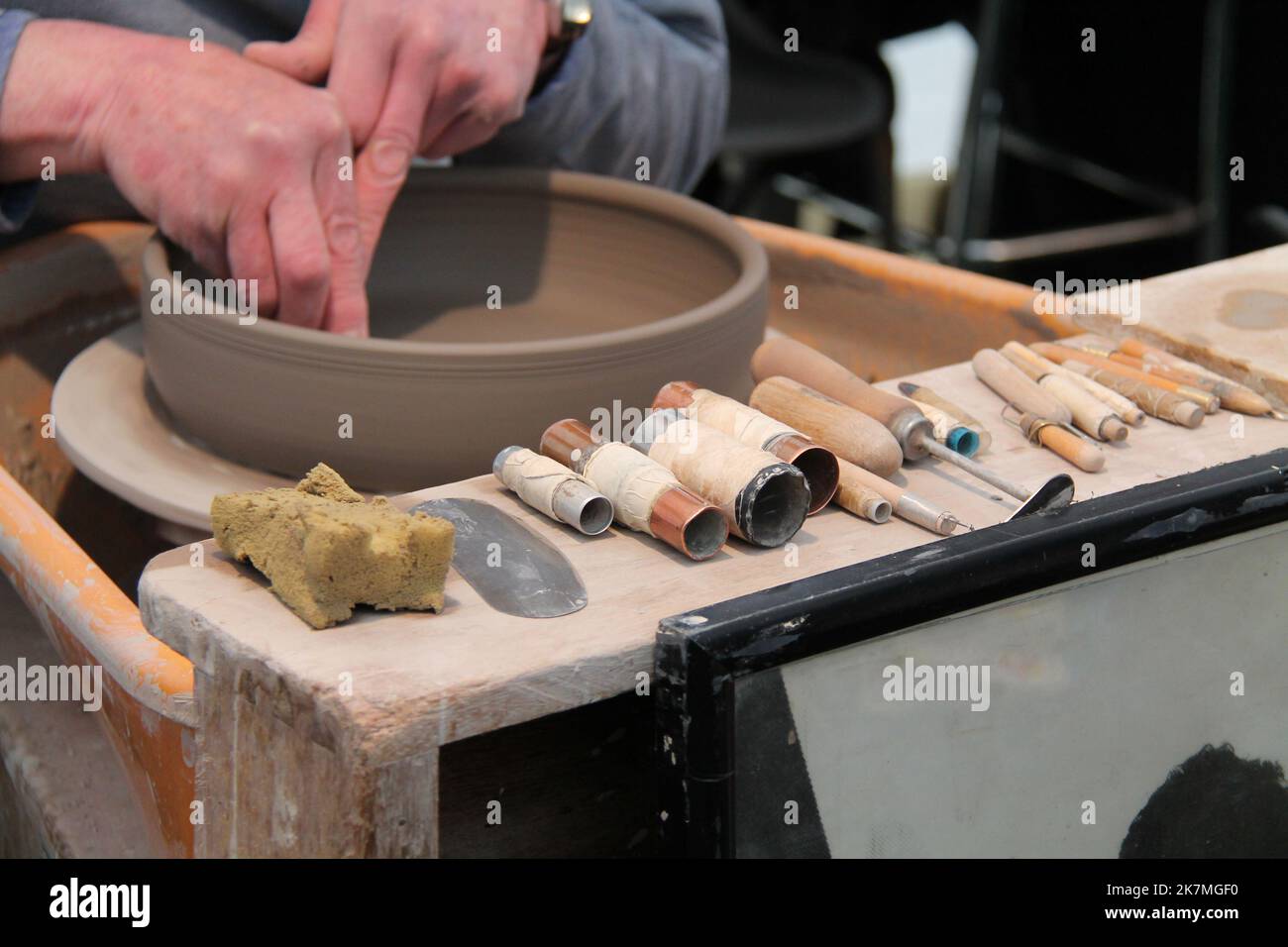 The Tools and Wheel of a Traditional Clay Potter Stock Photo - Alamy