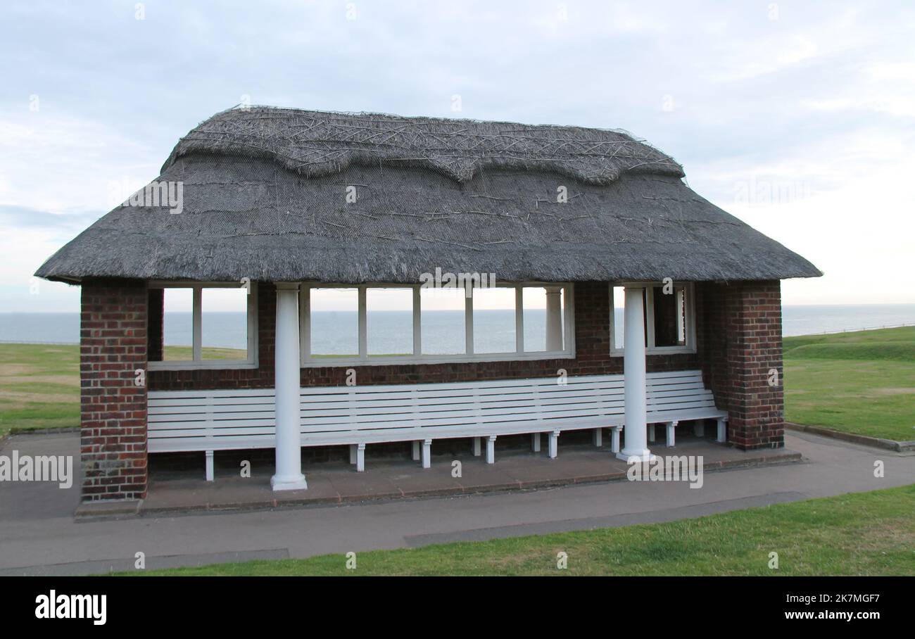 A Promenade Shelter on a Coastal Cliff Top View Point Stock Photo - Alamy