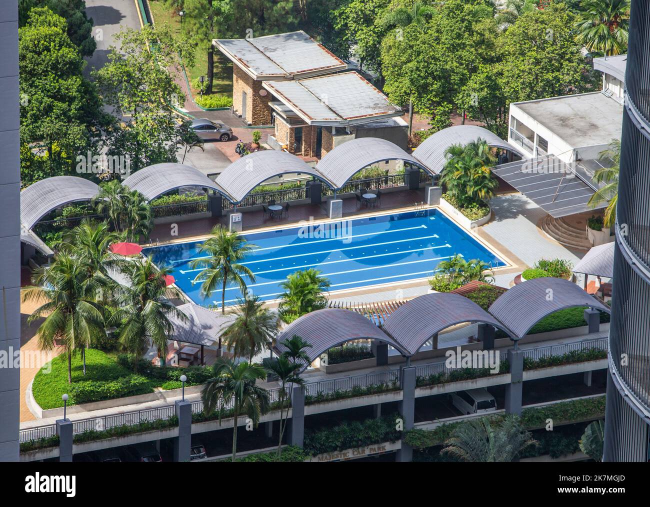 Swimming pool outdors in Mont Kiara Kuala Lumpur Malysia with pool ...