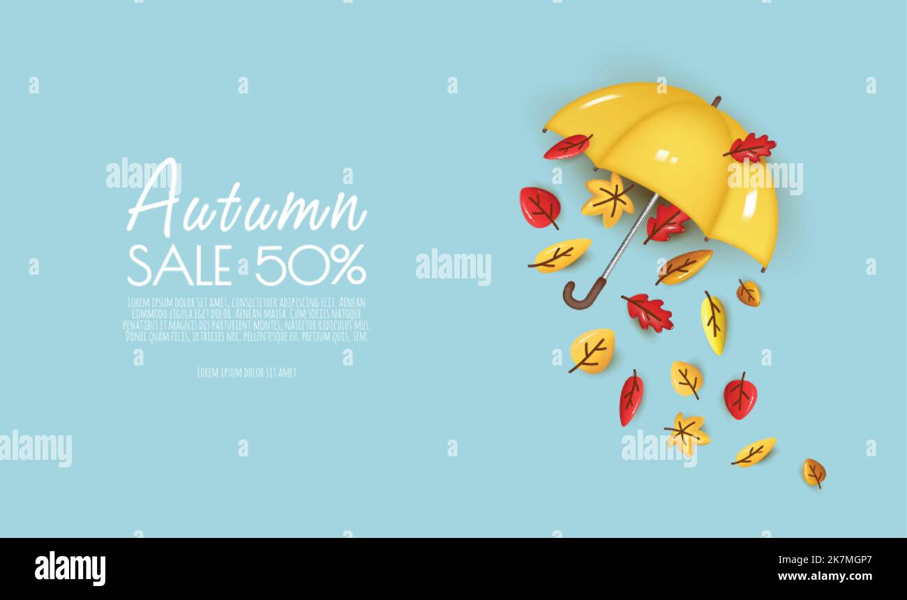 Autumn sale background, banner, poster or flyer. Vector illustration ...