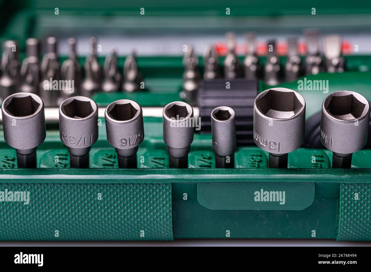 Interchangeable screwdriver set with different types of metal steel ...