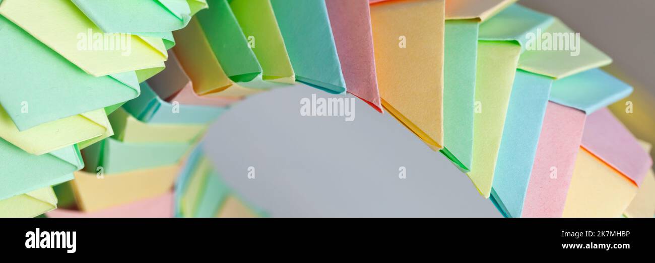 Panoramic origami background, parametric structures of colorful paper ...