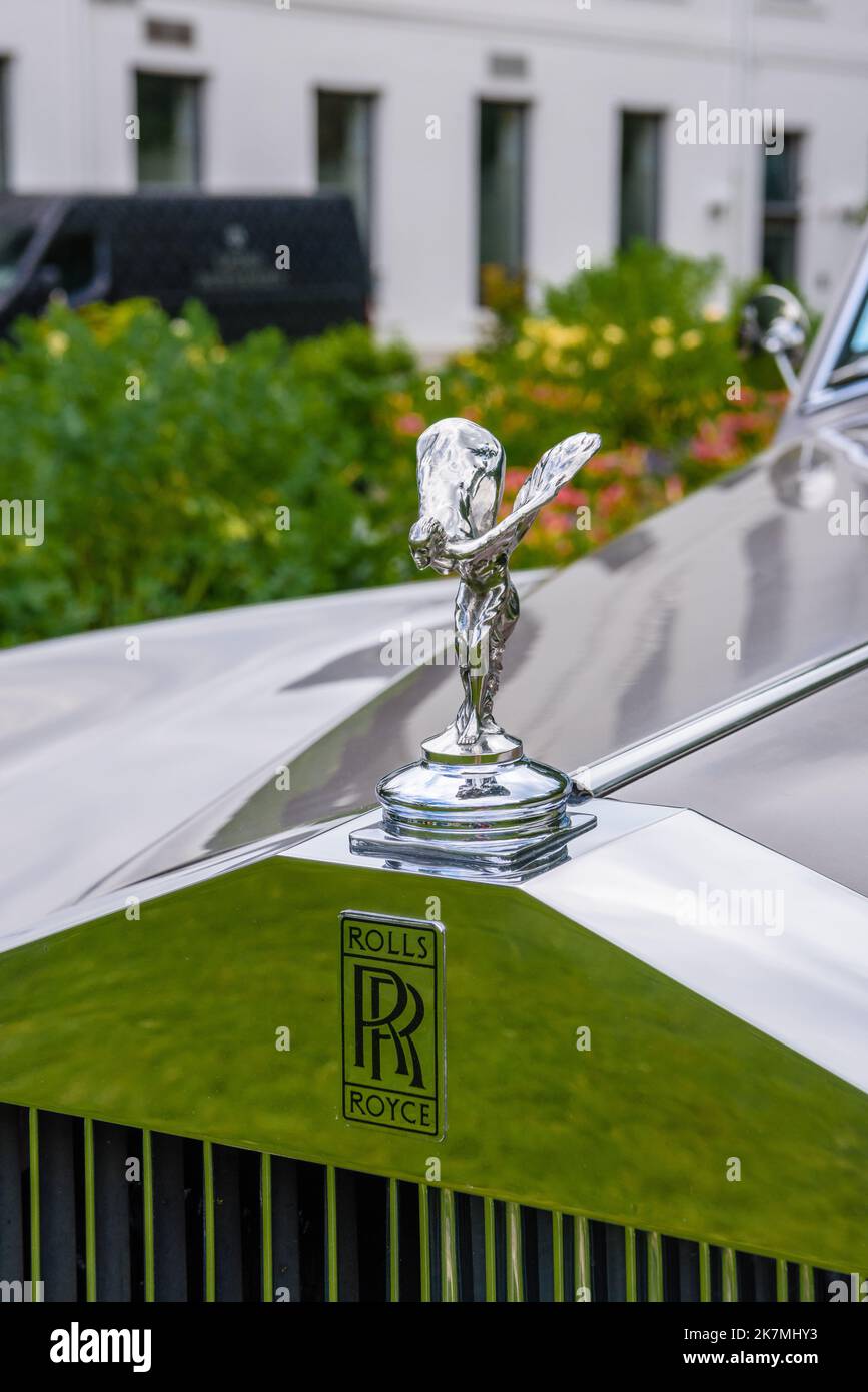 BADEN BADEN, GERMANY - JULY 2019: logo symbol emblem sign of silver ...