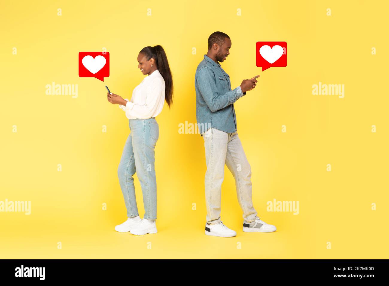 Collage woman texting man hi-res stock photography and images - Alamy
