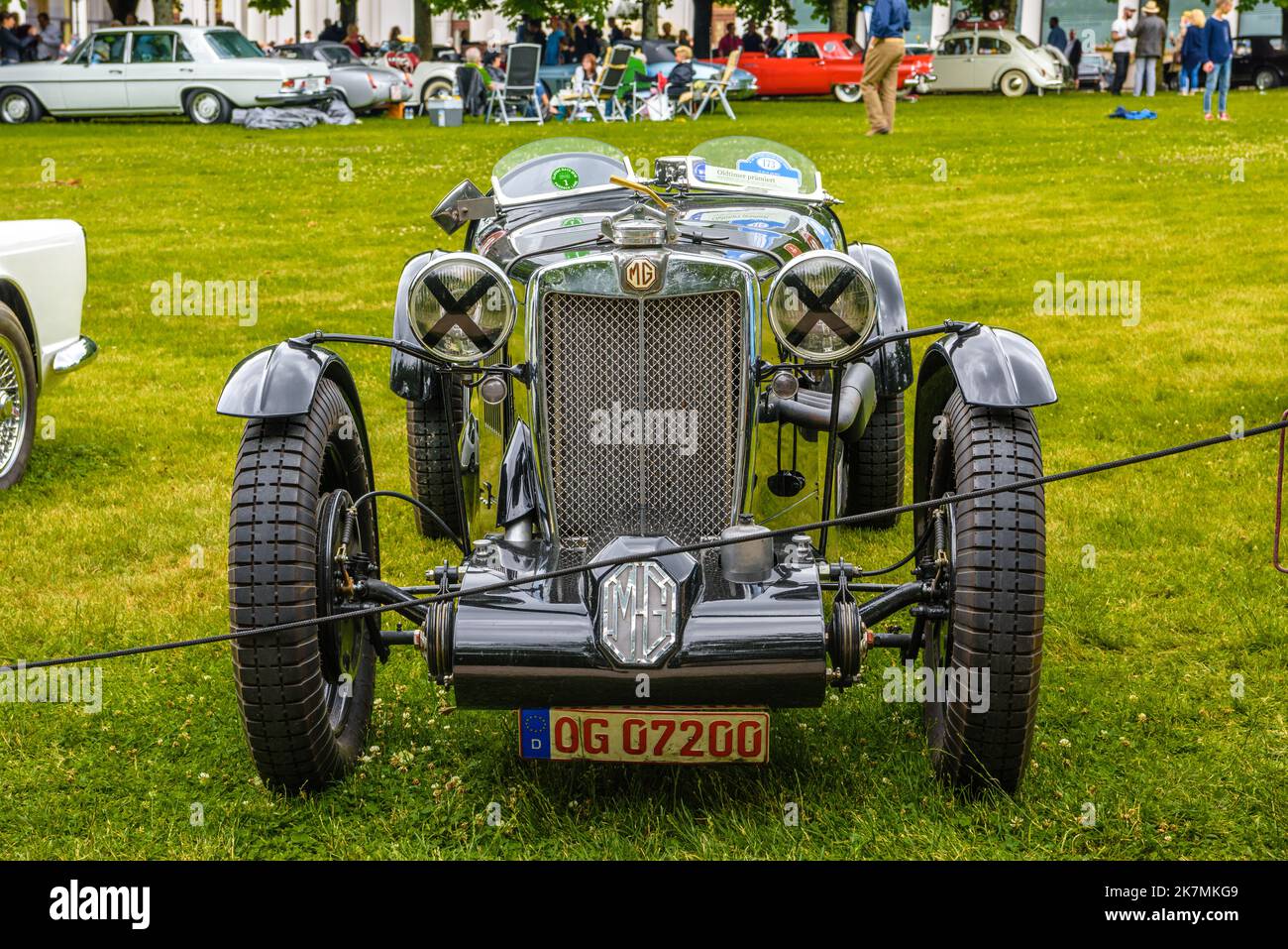 BADEN BADEN, GERMANY - JULY 2019: black MORRIS MG J-TYPE J4 MIDGET ...
