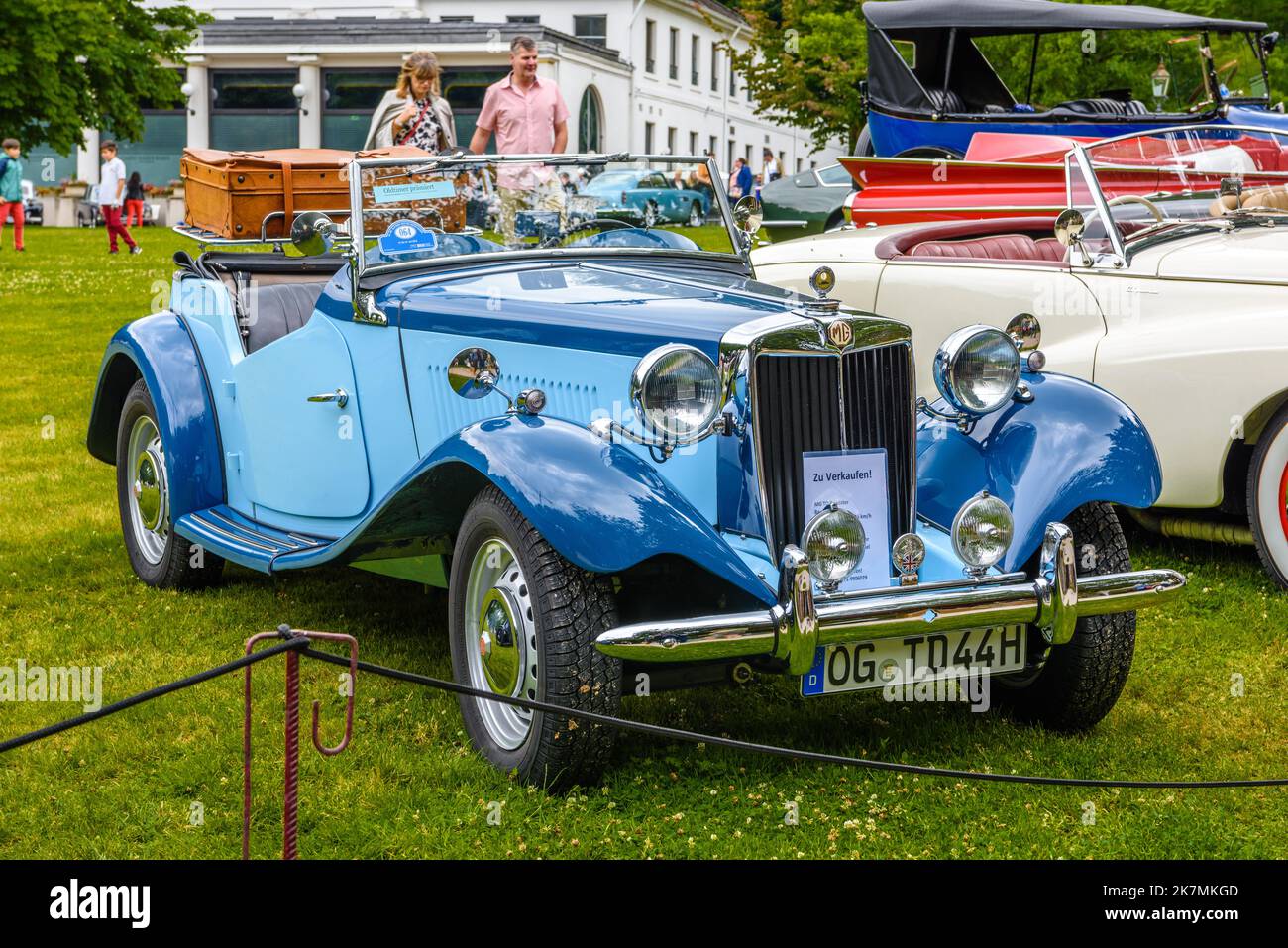BADEN BADEN, GERMANY - JULY 2019: blue MORRIS MG T-TYPE TA TB TC MIDGET ...