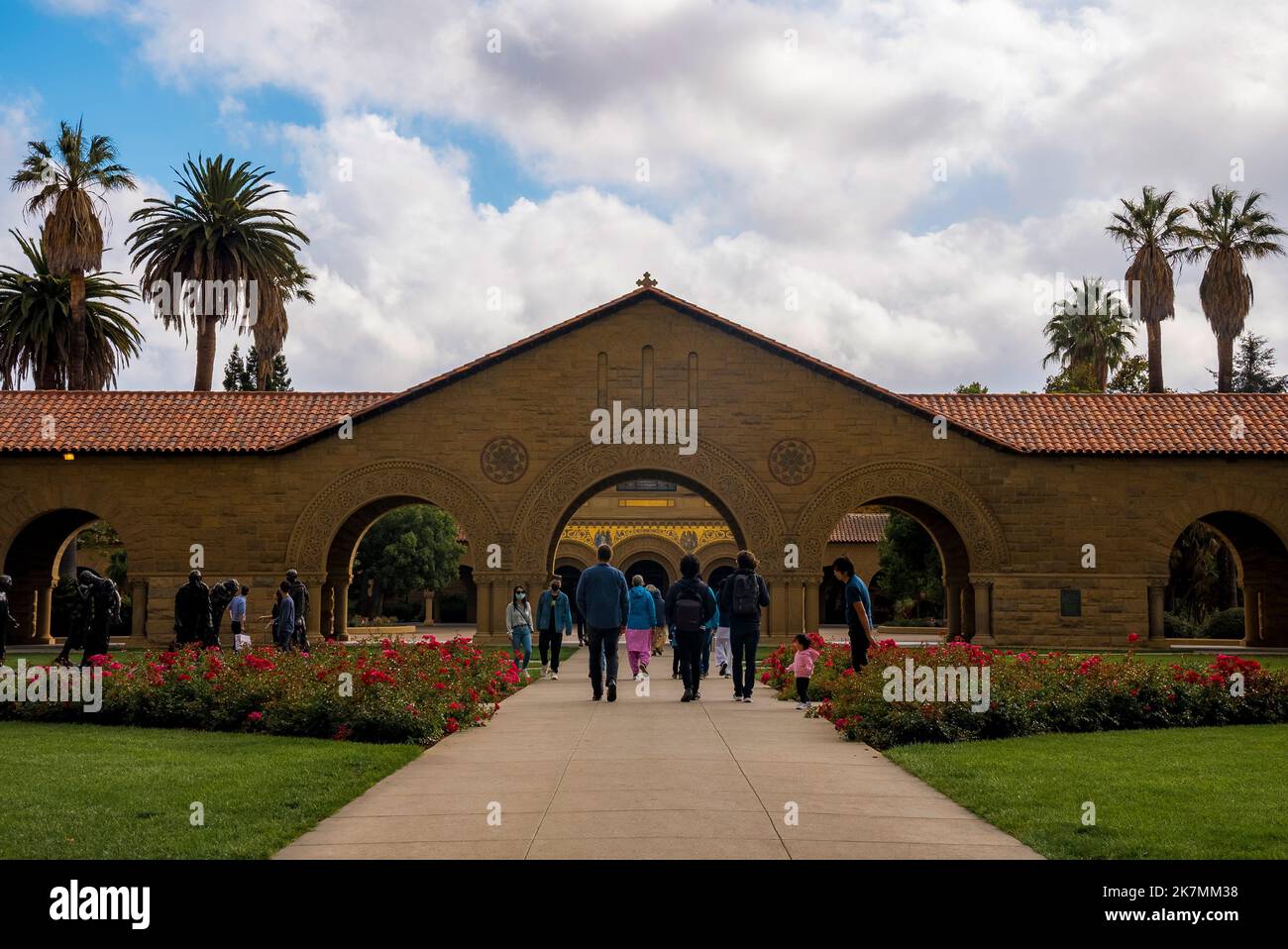 Student view of the Stanford University center entrance view Stock ...