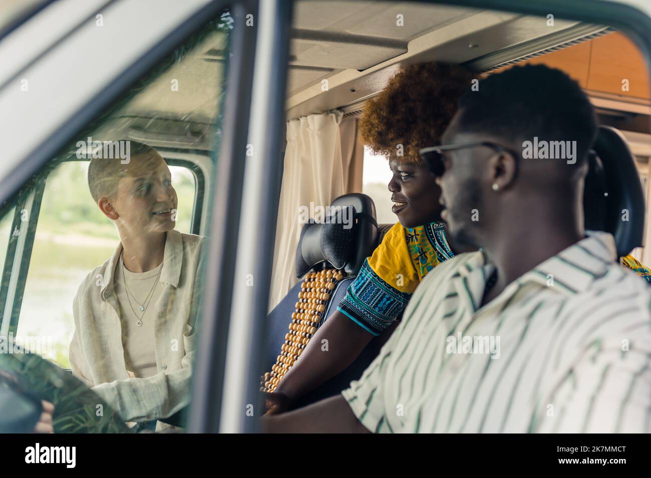 Time to change the seats. Black male handsome driver and beautiful ...