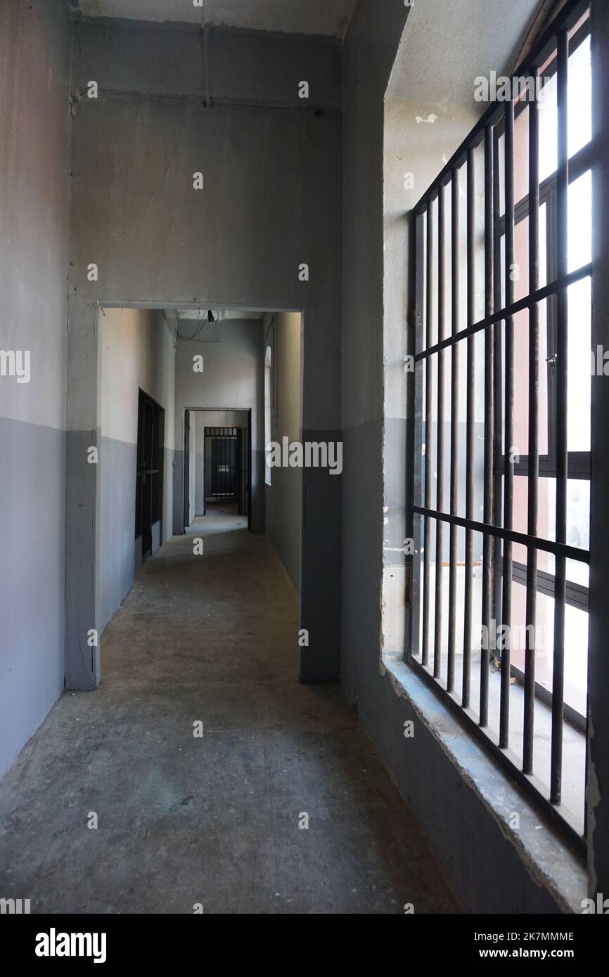 bars and empty prison corridors Stock Photo - Alamy
