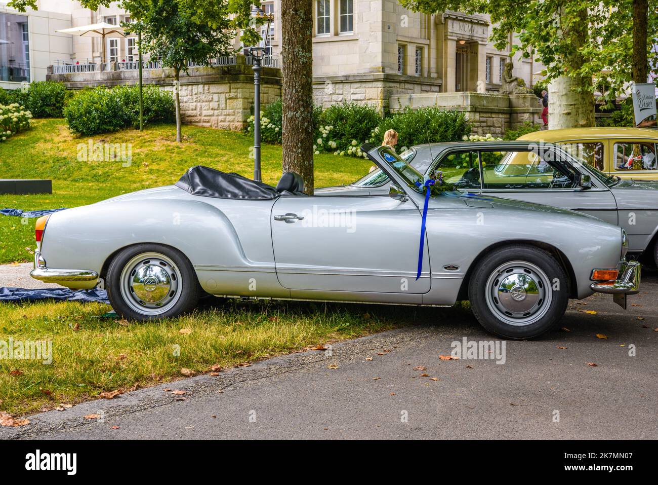 BADEN BADEN, GERMANY - JULY 2019: silver gray VW VOLKSWAGEN KARMANN ...