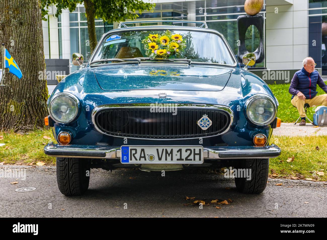 BADEN BADEN, GERMANY - JULY 2019: dark blue VOLVO P1800 P1800ES estate combi universal family ...