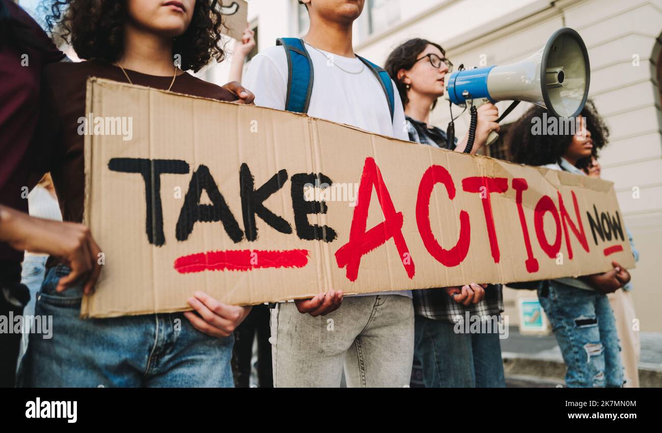 Multicultural youth activists standing up for equality and human rights ...