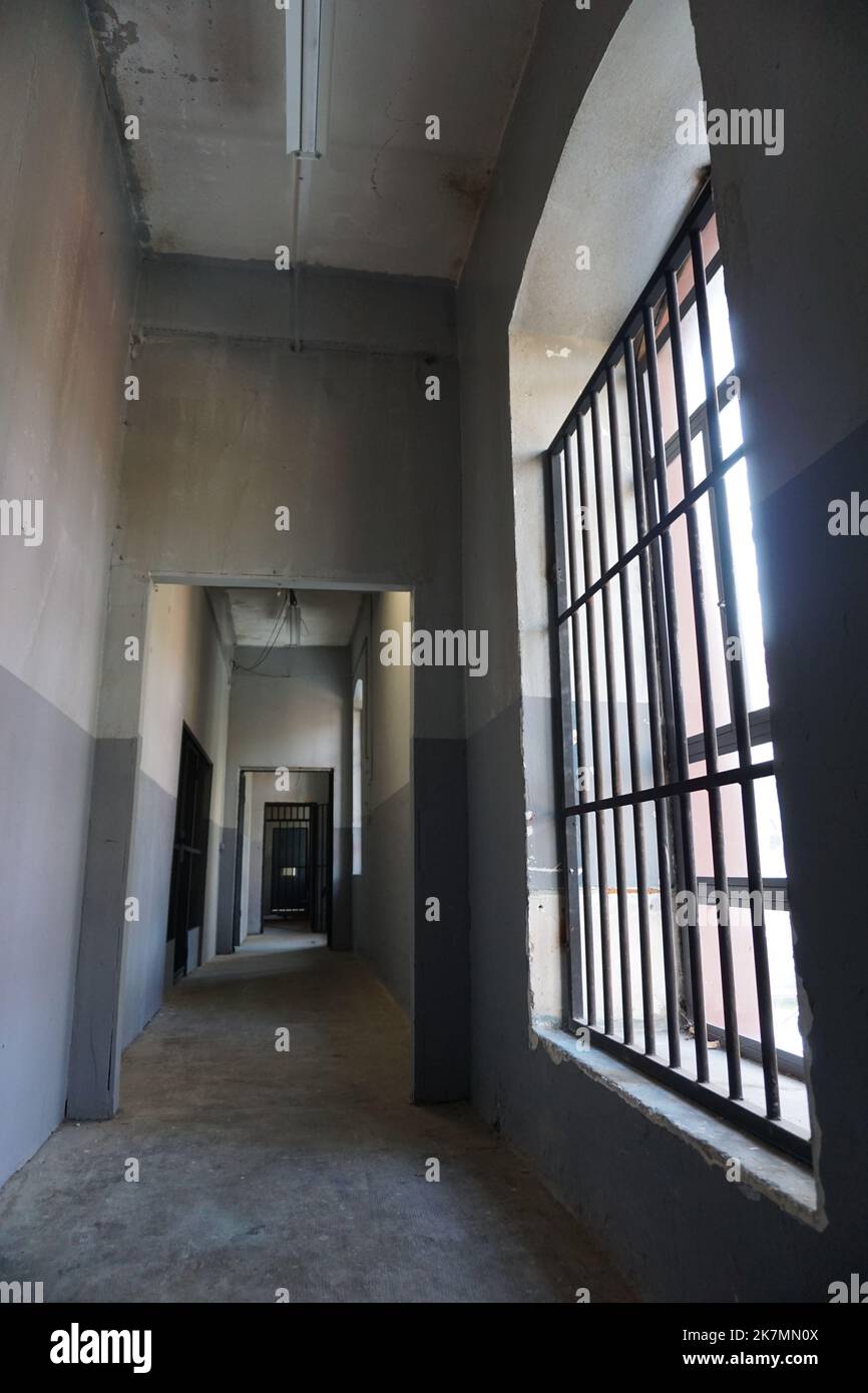 bars and empty prison corridors Stock Photo - Alamy
