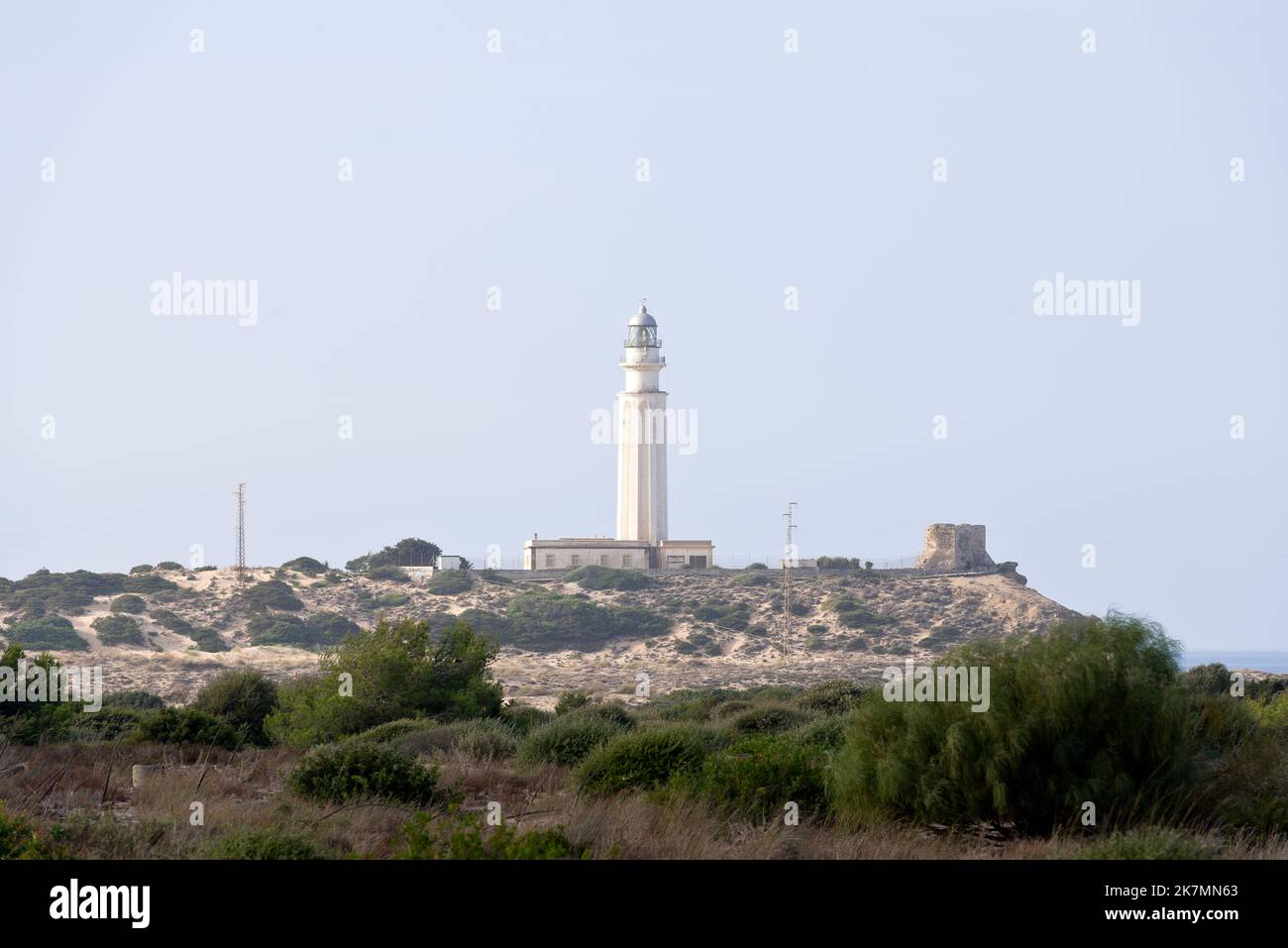 Cape Trafalgar Lighthouse, Costa de la Luz, Andalusia, Spain Stock ...