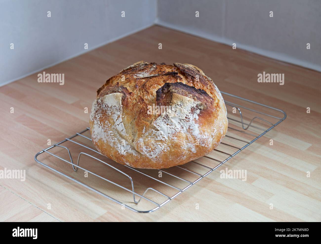 Home-made loaf of bread, on a rack Stock Photo - Alamy