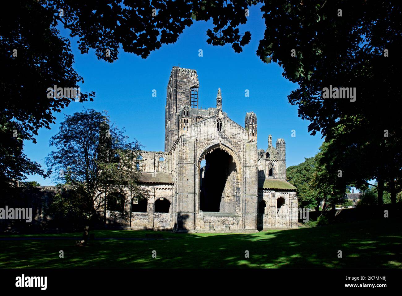 Kirkstall Abbey, a Cistercian monastery in Leeds, West Yorkshire ...