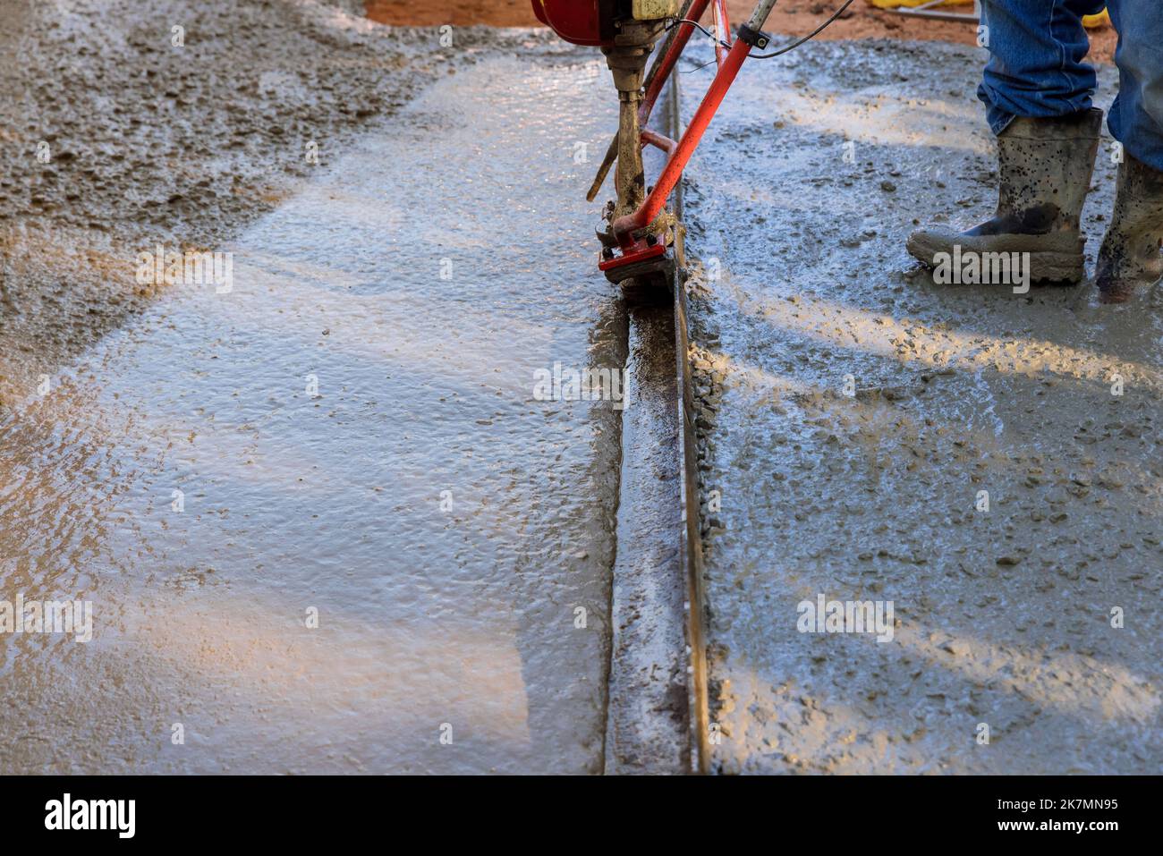 This machine is used to align fresh concrete compacted layer on new ...