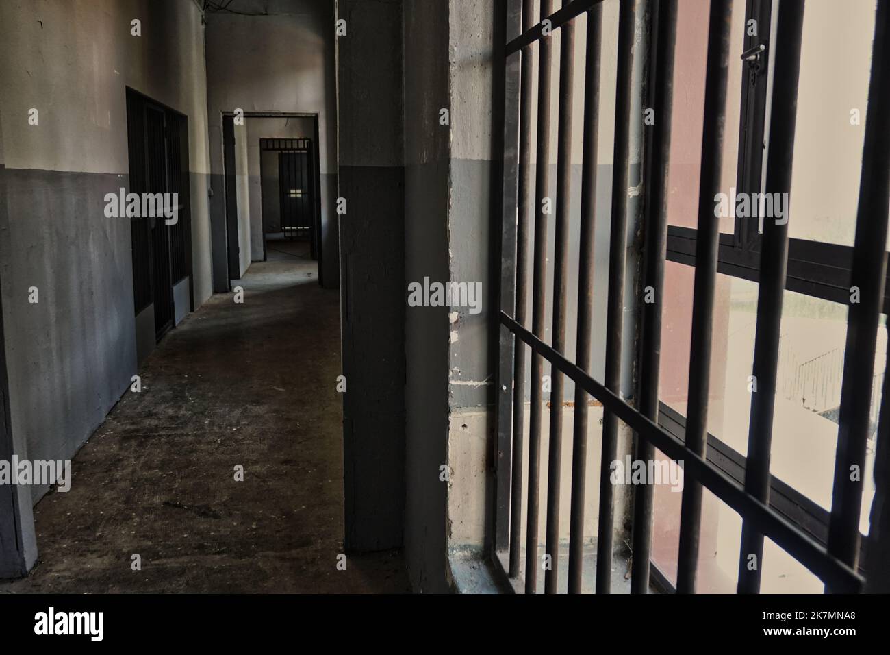 bars and empty prison corridors Stock Photo - Alamy